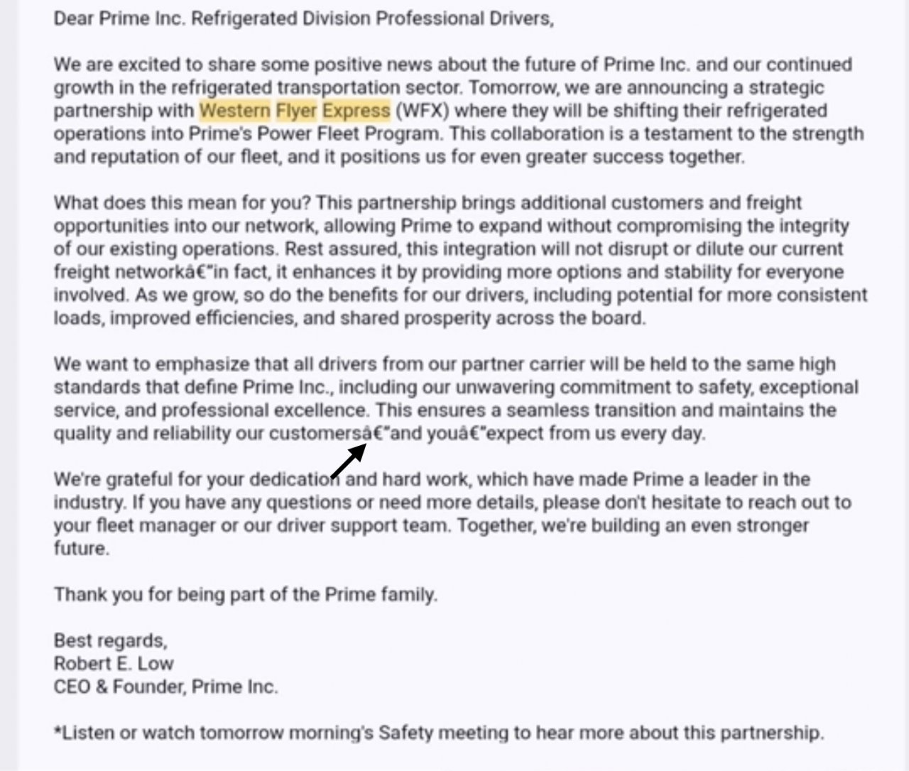 Prime and Western Flyer Express Merging | Page 2 | TruckersReport.com ...