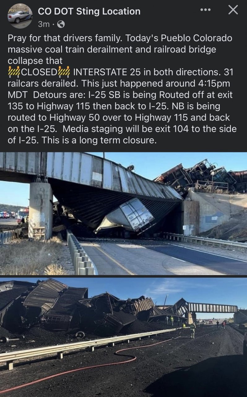 Pueblo CO train derailment and bridge collapse | TruckersReport.com ...